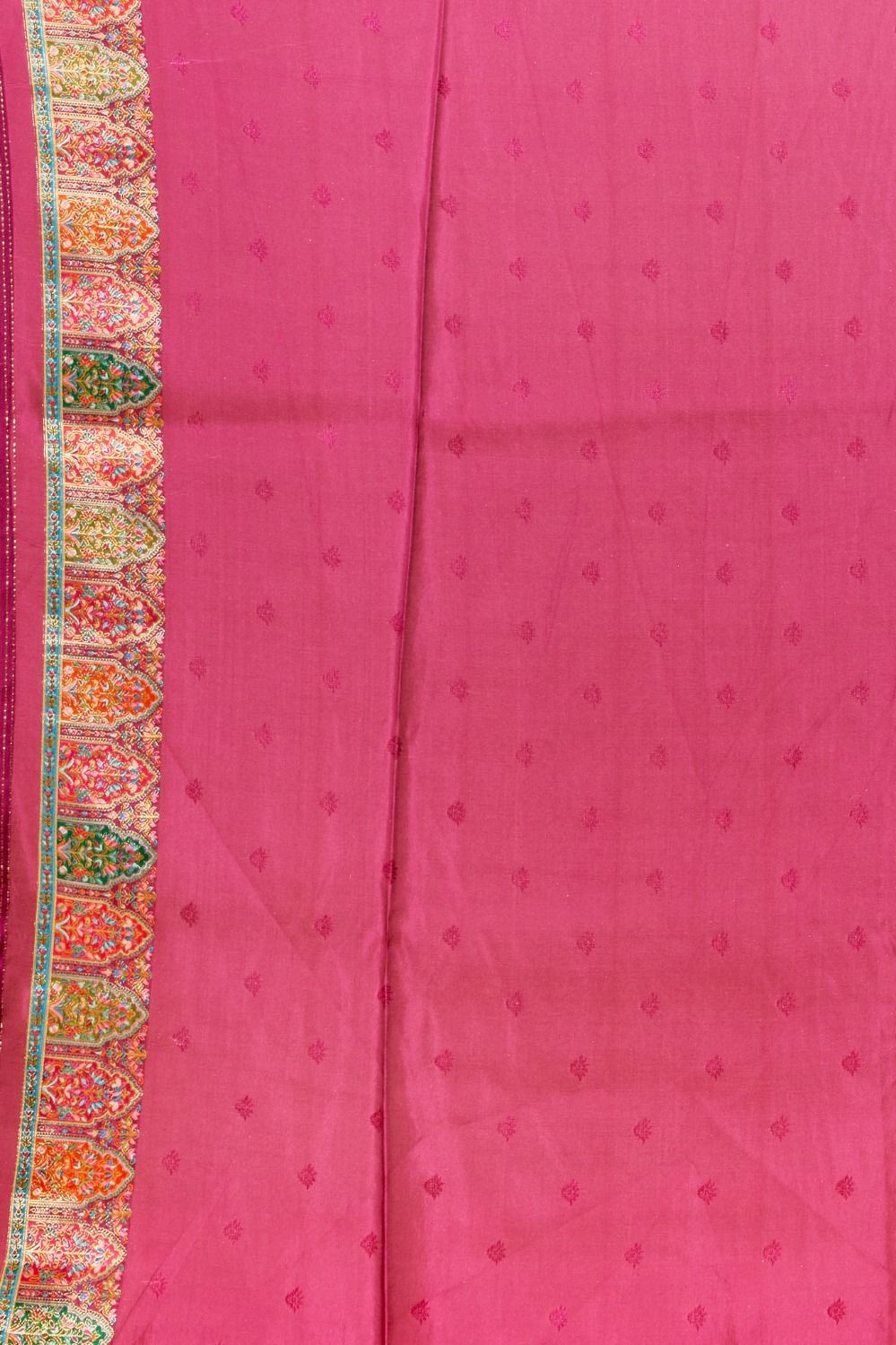Opulent Kashmiri Kanni Silk Saree with Intricate Embroidery & Contrast ...