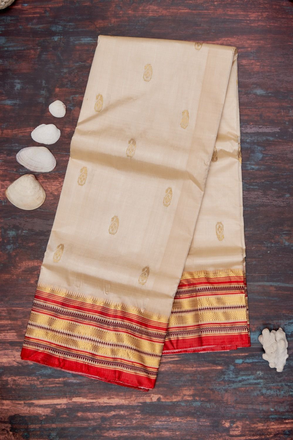 TRADITIONAL TUSSAR COLOUR SILK GARAD, ZARI BUTI ALL OVER & CONTRAST ...